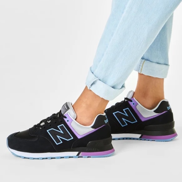 New Balance | Shoes | New Balance Womens 574 Black Neo Violet | Poshmark
